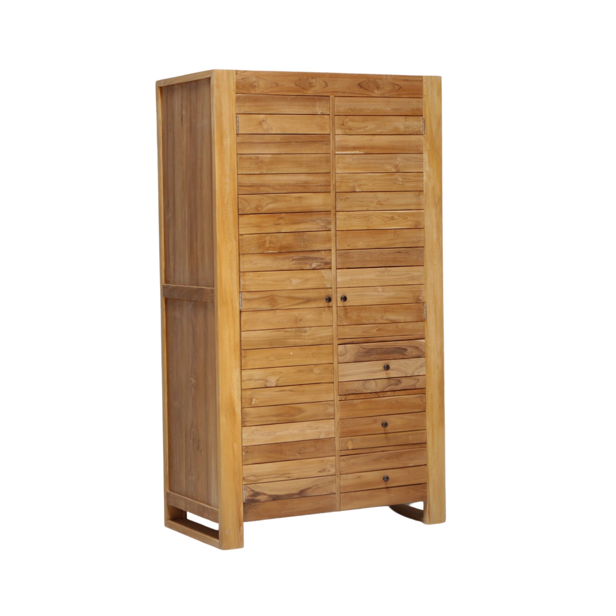 Armoire Teck 180cm Linea - Élégance Fonctionnelle en Teck Massif – Caban'